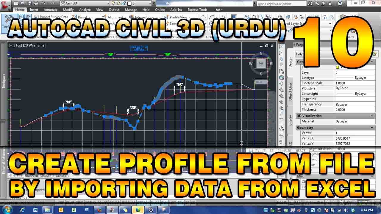 Create Road Profile from File in Civil 3D | AutoCAD Civil 3D in Hindi ...