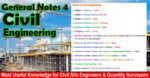 General Notes for Civil Engineering | Standard Data for Civil Engineers