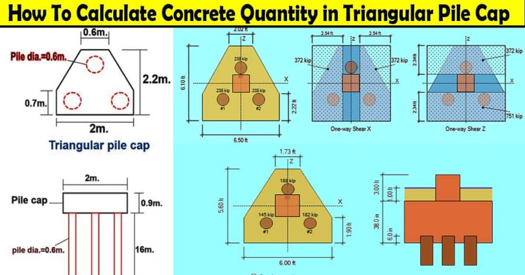 How to Calculate Volume of Concrete in a Triangular Pile Cap - 3 Piles