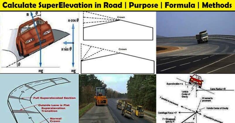 How to Calculate Superelevation in Road | Purpose | Formula | Methods