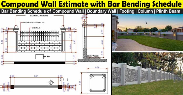 Compound Wall Estimate Guide with Bar Bending Schedule